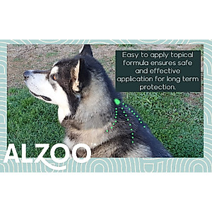 ALZOO Flea & Tick Squeeze-On for Dogs, Helps Repel Fleas, Ticks & Mosquitos, Up to 3-Months Protection, 100% Plant-Based Active Ingredients, Water-Resistant, 3 EZ-On Applicators Per Pack