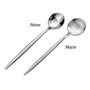 PILER 30-Piece Dinner Knife Fork Spoon Salad Fork Teaspoon Set, Stainless Steel Flatware, For 6 Bright Silver