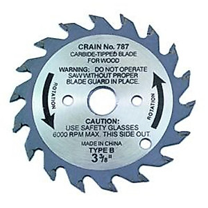 Crain Cutter 787 3-3/8-Inch 18 Tooth Wood Saw Blade for 795 Toe Kick Saw