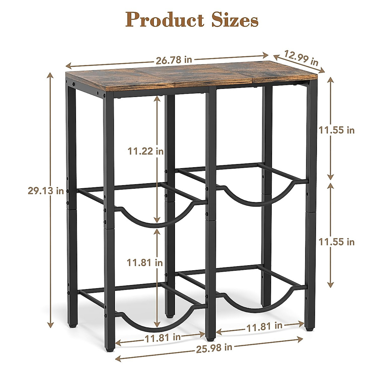 VINAEMO 5 Gallon Water Jug Holder, 3-tier Water Jug Stand with Extended Wood Tabletop Shelf, 4 Slots 5 Gal Water Bottle Holder Storage Rack with Water Dispenser Stand for Home,Office,Garage Organizer