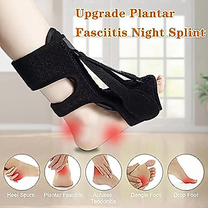 2 Pack Plantar Fasciitis Relief Night Splint, Upgrade 3 Adjustable Foot Brace Plantar Fasciitis Night Splint, Foot Drop Orthotic Brace, Fit Women Men Plantar Fasciitis Relief Heel Achilles Pain