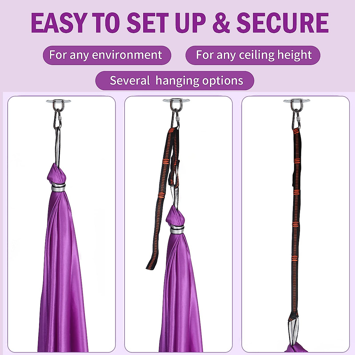 LOKEISNA Sensory Swing for Kids Indoor, Purple Kids Indoor Swing and Hammock Chair with Hardware，Comfortable and Adjustment Therapy Swing for Kids Indoor and Outdoor Space