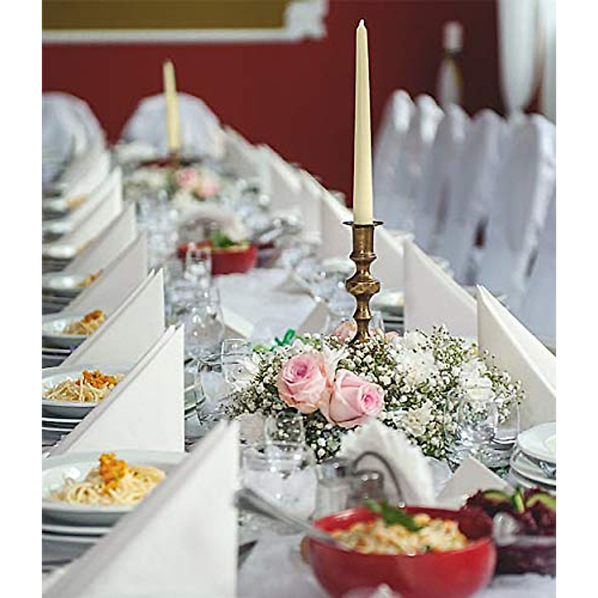 Hyoola Tall Taper Candles - Tapered Candles - Ivory Dripless Candle Sticks - 8 Inch (20cm) - 7 Hour Burn Time (30-Pack)