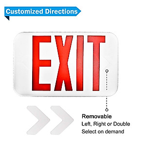 SPECTSUN 4 PACK Red LED Emergency Exit Signs & Battery Backup-UL Certification Hardwired Combo Exit Sign, 120V/277V Exit Sign with Arrow, Business Exit lighting Sign, lobby/Building/Room