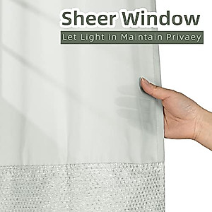 ANYEV Waffle Shower Curtain, Fabric Shower Curtains Hotel Grade No Hooks Needed Shower Curtain with Snap in Liner,Water Repellent Silver Grey