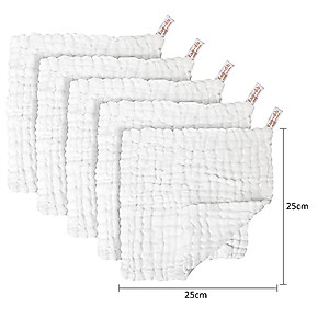 Baby Muslin Soft White Small Washcloths for Newborn Essentials Must Haves Muslin Wash Absorbent Burp Cloths Registry for Your Baby Boy Face Towel And Bath Washcloth Koo-dib 30 Pack Set + Wash Mesh Bag