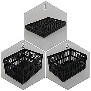 Utiao 34 Quart Collapsible Storage Bins, Folding Crate, Milk Crate, 3 Packs