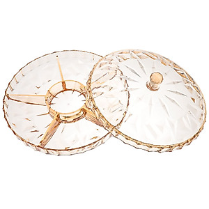 YARDWE Snack Tray with Lid Plastic Candy Box Nut Holder Round Dried Fruit Box Tray European Style Appetizer Tray with Cover Dry Food Storage Organizer Dish Platter 30cm