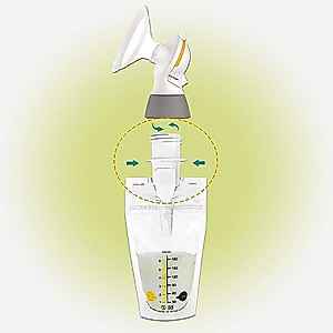 Narrow Neck Breastmilk Storage Bag Adapters for Medela Pumps, Compatible with Medela Maxflow Pumps to Use with Lansinoh and Nuk Breastmilk Storage Bags by PumpMom