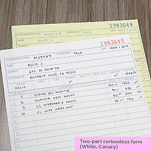 BAZIC Sales Order Book, 50 Sets 5 9/16" x 8 7/16" 2-Part Carbonless, White & Canary, Bound Wraparound Cover (50 Sets/Pack), 1-Pack