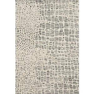 Loloi Masai Rug, Silver Grey & Ivory 5'-0" x 7'-6" Area Rug – Animal Print Accent Rugs for Living Room, Bedroom, Entryway & Hallway, No Shed High Traffic Area Home Decor Rug