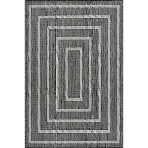 Adiva Rugs Outdoor Indoor Area Rug, Weather Resistant, Easy to Clean, Stain Resistant Floor Mat for Dining Room, Backyard, Deck, Patio (PEBBLE WEISS, 7'10" x 10')
