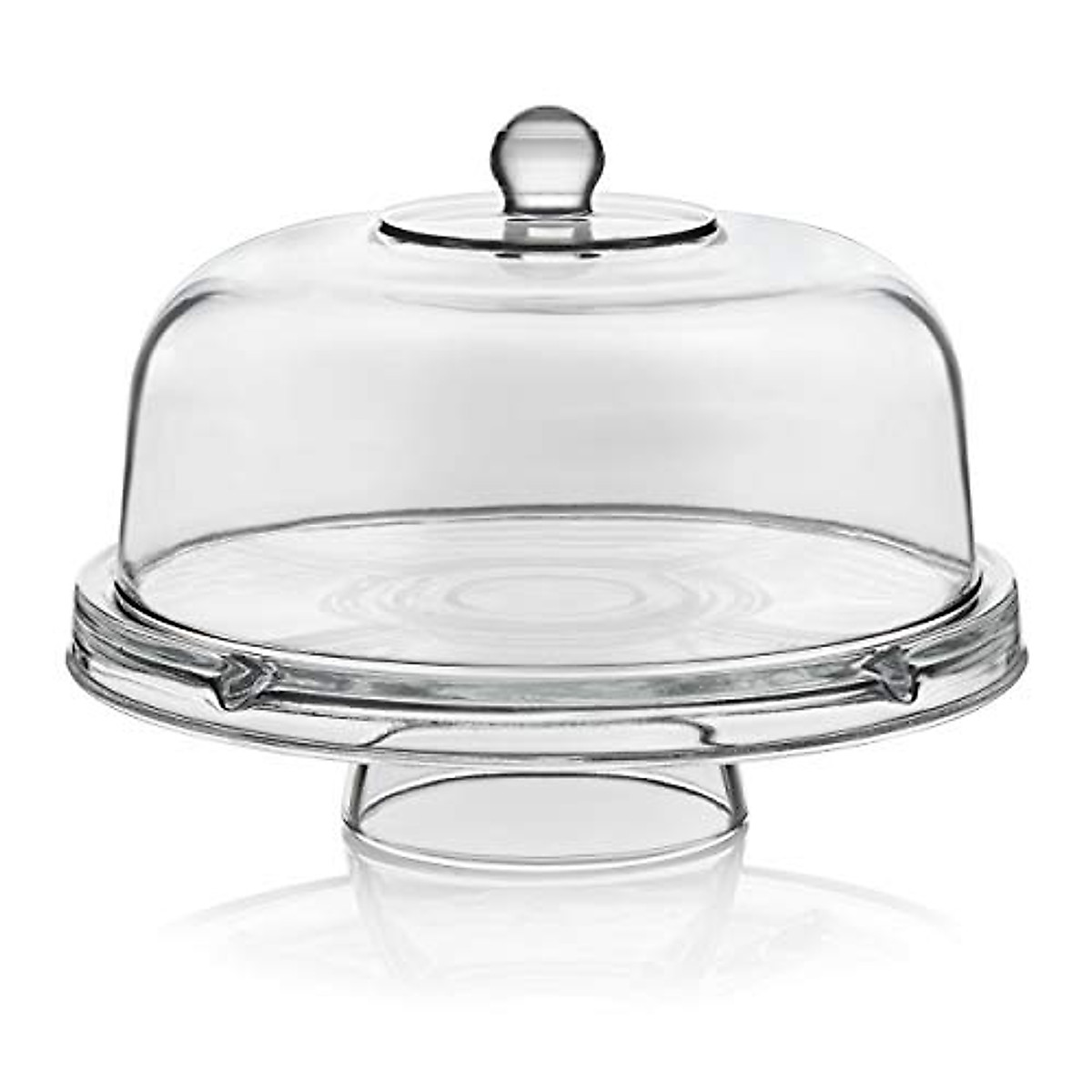 Libbey Selene 6-in-1 Multiuse Glass Server, Punch Bowl, Chip and Dip Bowl, Cake Stand