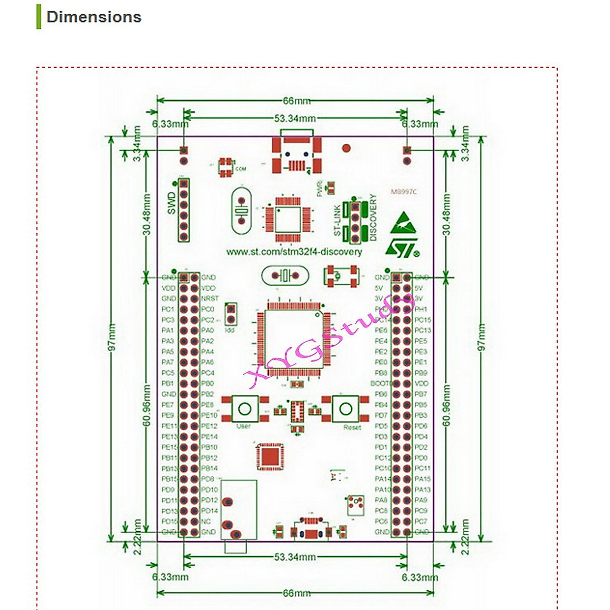 Gsinnerlink STM32F4DISCOVERY STM32F407G-DISC1 ST STM32 STM32F4 STM32F407 MCU Discovery ARM Cortex