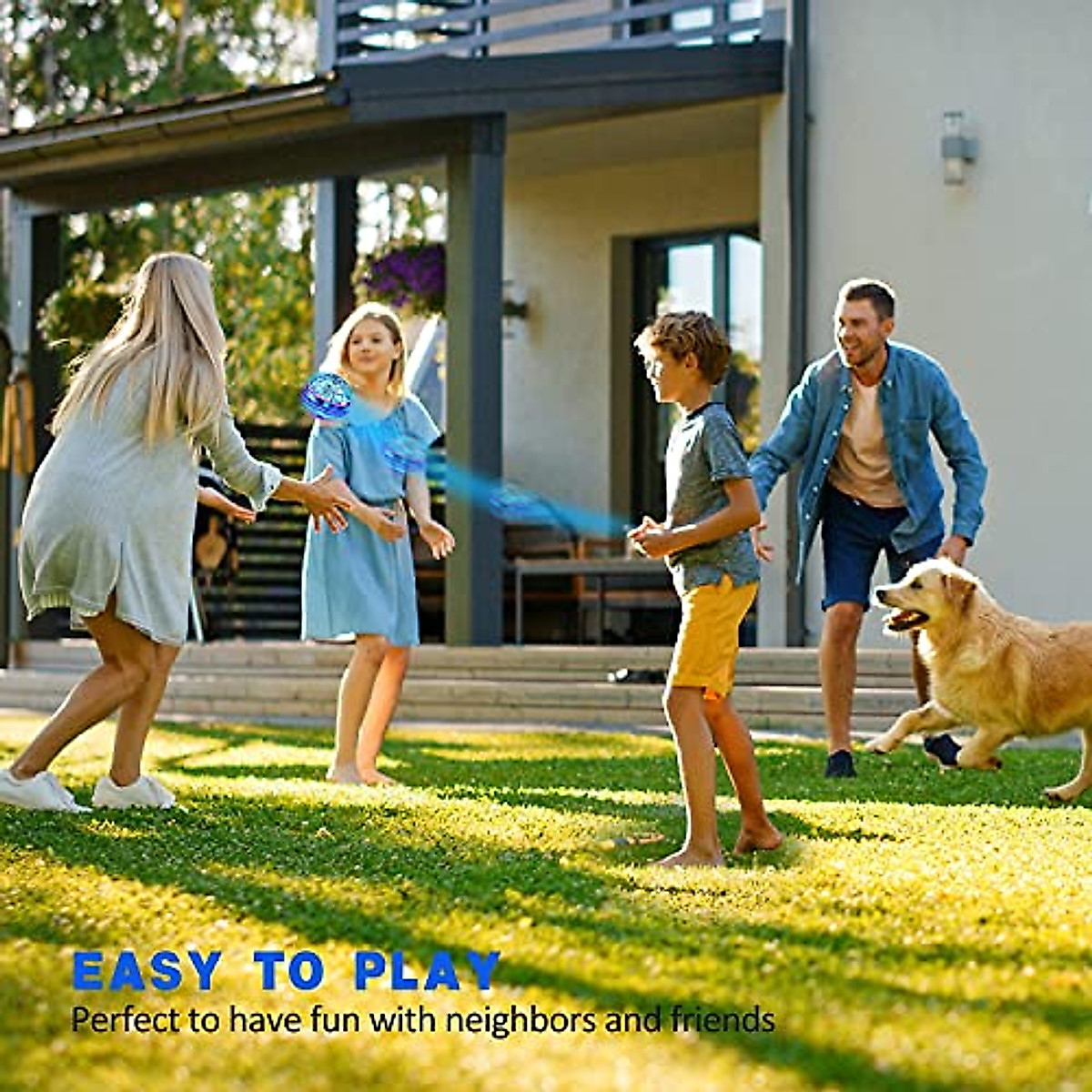 AMERFIST Flying Orb Ball Toys Cosmic Globe Boomerang Hover Ball Galactic Fidget Spinner Hand Drone Orbit Magic Cool Stuff Birthday for Boys Girls Teens 6-10+ Year Old Outdoor(Blue)