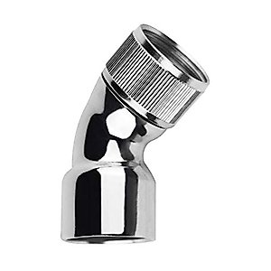 KWODE Shower Elbow Adapter for Shower Head 45°Female to Female G1/2 Shower Arm Pipe Angle Connector, Brass Constructed Chrome Finish