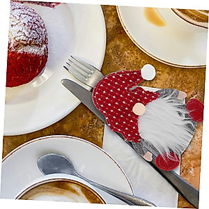 Kichvoe Christmas Cutlery Bags 12pcs Gnome Tableware Pouch Xmas Flatware Holder Cover Holiday Table Chopsticks Spoon Fork Pouches for Christmas Table Decoration