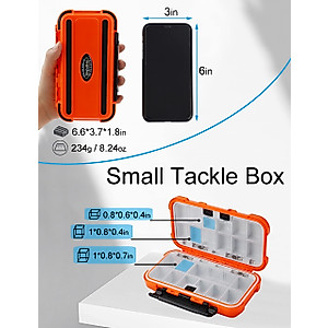 Hlotmeky Small Kayak Mini Tackle Box Waterproof Fishing Lure Box Terminal Storage Fishing Hook Organizer