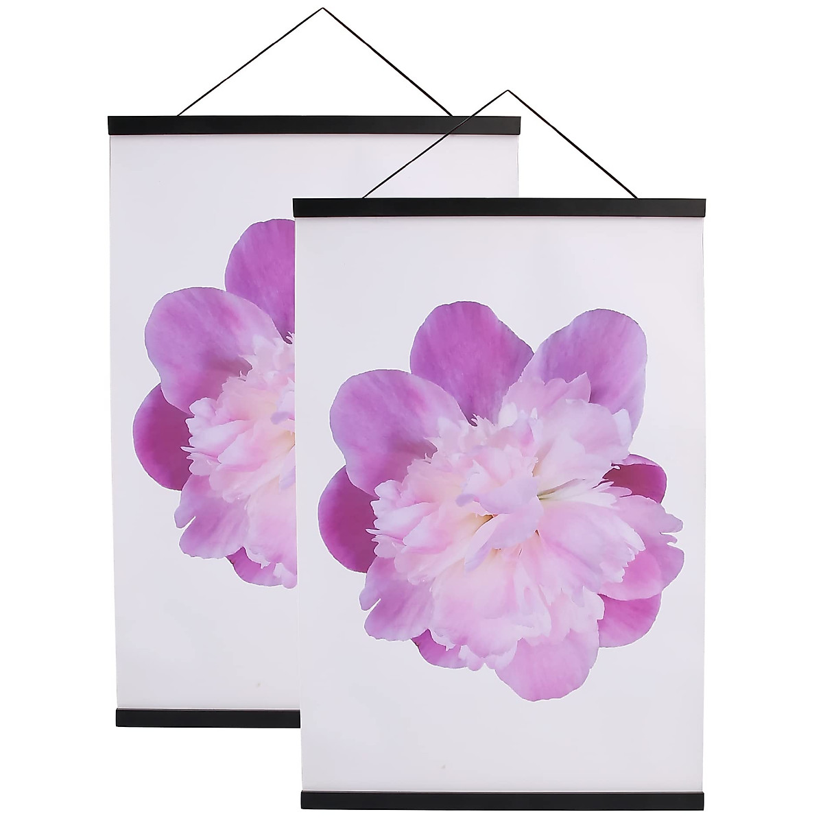 Aynoo Magnetic Poster Hanger Frame, 16x24 16x22 16x20 Poster Frame, 16 Inch Wide Magnetic Hanger Picture Frame,Black,2Pack