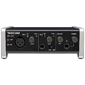 Tascam US-1x2 USB Audio/MIDI Interface with Microphone Preamps and iOS Compatibility