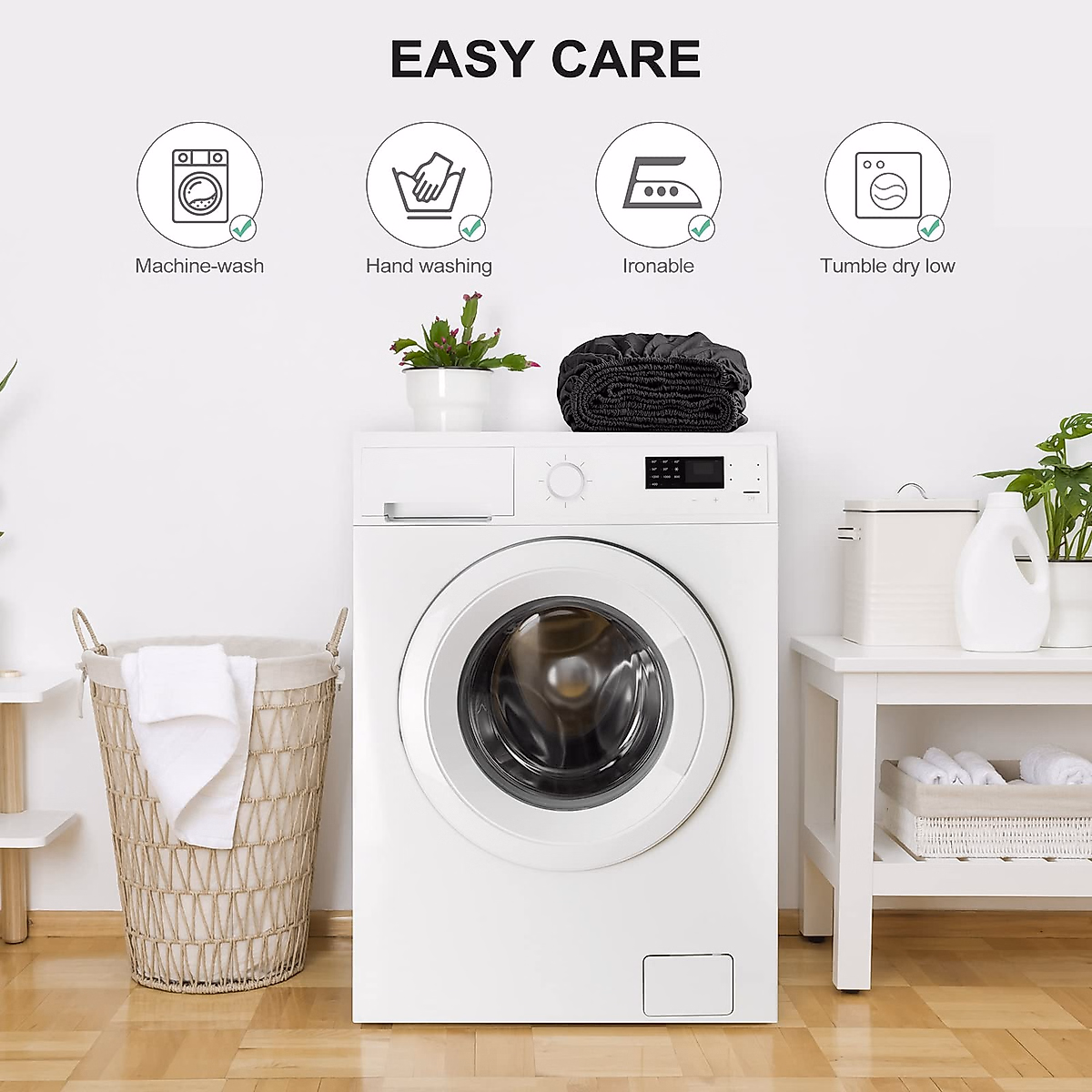 FreshCulture Full Fitted Sheet Only 2 Pack - Hotel Quality Fitted Sheet Full Size - Ultra Soft & Breathable - Brushed Microfiber - Deep Pocket - Cooling Fitted Sheets for Full Size Bed (Black)