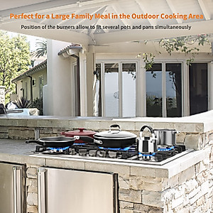 30 Inch Gas Cooktop with 6 Metal Knob, Dalxo 5 Italy Defendi Burner Gas Stovetop, Food-grade Stainless Steel Built-In Gas Hob, NG/LPG Convertible Gas Range Top for Kitchen, Thermocouple Protection