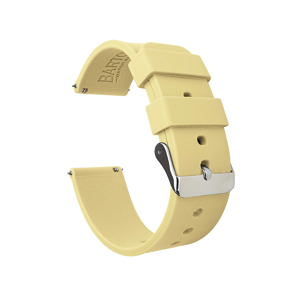 BARTON WATCH BANDS 16mm Happy Yellow Soft Silicone Quick Release Straps