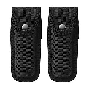 2 Pieces Pocket Knife Sheath Folding Knife Case Knife Holster Pocket Knife Case Folding Knife Pouch Folding Knife Sheath with Belt Loop(Black, L)
