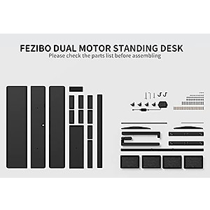 FEZIBO Sturdy Height Adjustable Electric Standing Desk with Drawers, 63 x 24 Inch Stand Up Table with Large Storage Shelf, Sit Stand Desk, Black Top