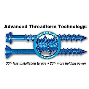 Tapcon 1/4" x 2-3/4" Star Torx Head Concrete Anchor Screws 3189407V2 | 100 Pack | Drill Bit Included