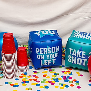 TMD Retail Giant Dice Drinking Game for Adults - Blow Up Dice PVC Inflatable and Reusable 2 Dice - 10" - Jumbo Dice for Indoor Outdoor Fun Games, Pool Parties, Lawn Floor Games