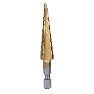 3Pcs/Set High Speed Steel Titanium Step Drill Bit Set with Pouch Impact Driver Compatible 28 (1/8-3/4'')