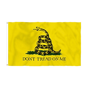 Toland Home Garden 3x5 ft Gadsden Polyester Flag with Brass Grommets and Double Stitched Reinforced Header