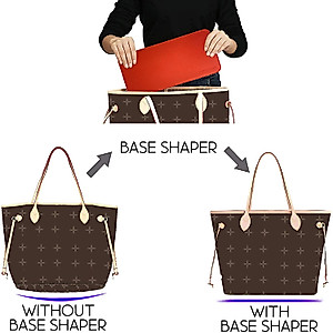 Purse Bling Base Shaper for Neverfull GM, Bag Shaper for LV Never full Bags and other LV Totes, Vegan Leather (Red, GM)