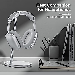 BENKS Headphone Stand, Airpods Max Stand, Desktop Headset Holder, Gaming Headset Accessories, Desk Earphone Stand for AirPods Max, Beats, Bose, Sony, Senheiser (White, Headphone Stand)