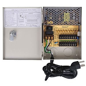VideoSecu Key Lock 9 Output 12 V DC CCTV Distributed Power Supply Box Auto Reset for Security Camera WK9
