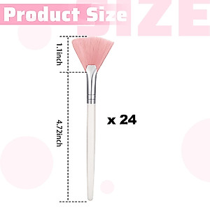 24 Pieces Fan Brush Facial Mask Brush Soft Fan Face Makeup Brush Acid Applicator Esthetician Brush Cosmetic Tools for Mud Clay Mask, Makeup Peel (Pink)