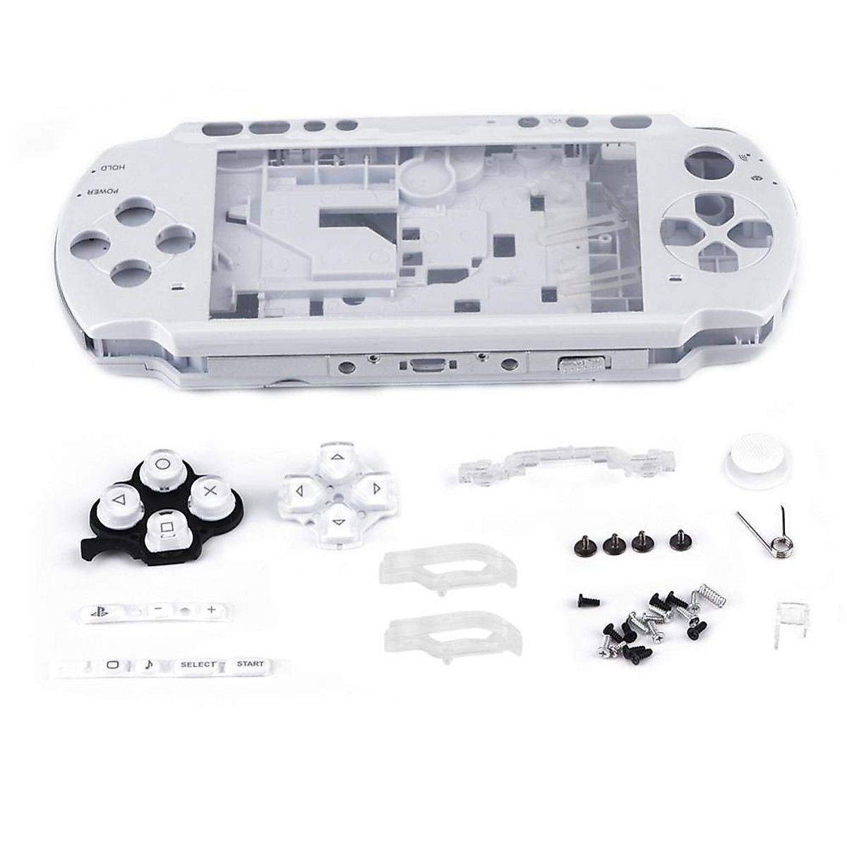 Yeepin Clip on Shell Case Full Housing Console Game Shell Case Cover for Sony PSP 3000 Console (White)