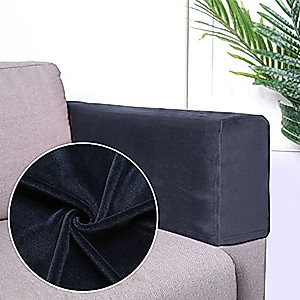 PXRJE 1Pair Sofa Armrest Cover,Couch Protector Elastic Stretch Furniture Accessories Removable for Sofa Couch Chair Recliner.(Navy)
