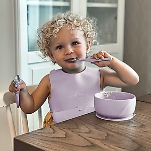 Everyday Baby Stainless Steel Cutlery, Silicone Handle (Light Lavender)