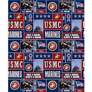 US Marines Fleece Fabric Sold by The Yard-Marine Corps Fleece Fabric
