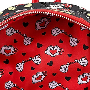 Loungefly Disney Mickey and Minnie Heart Hands Womens Double Strap Shoulder Bag Purse