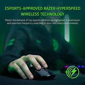 Razer Viper Ultimate with Charging Dock - Ambidextrous Esports Gaming Mouse Powered by HyperSpeed Wireless Technology (Focus+ 20K Optical Sensor, 74g Lightweight, RGB Chroma) Black