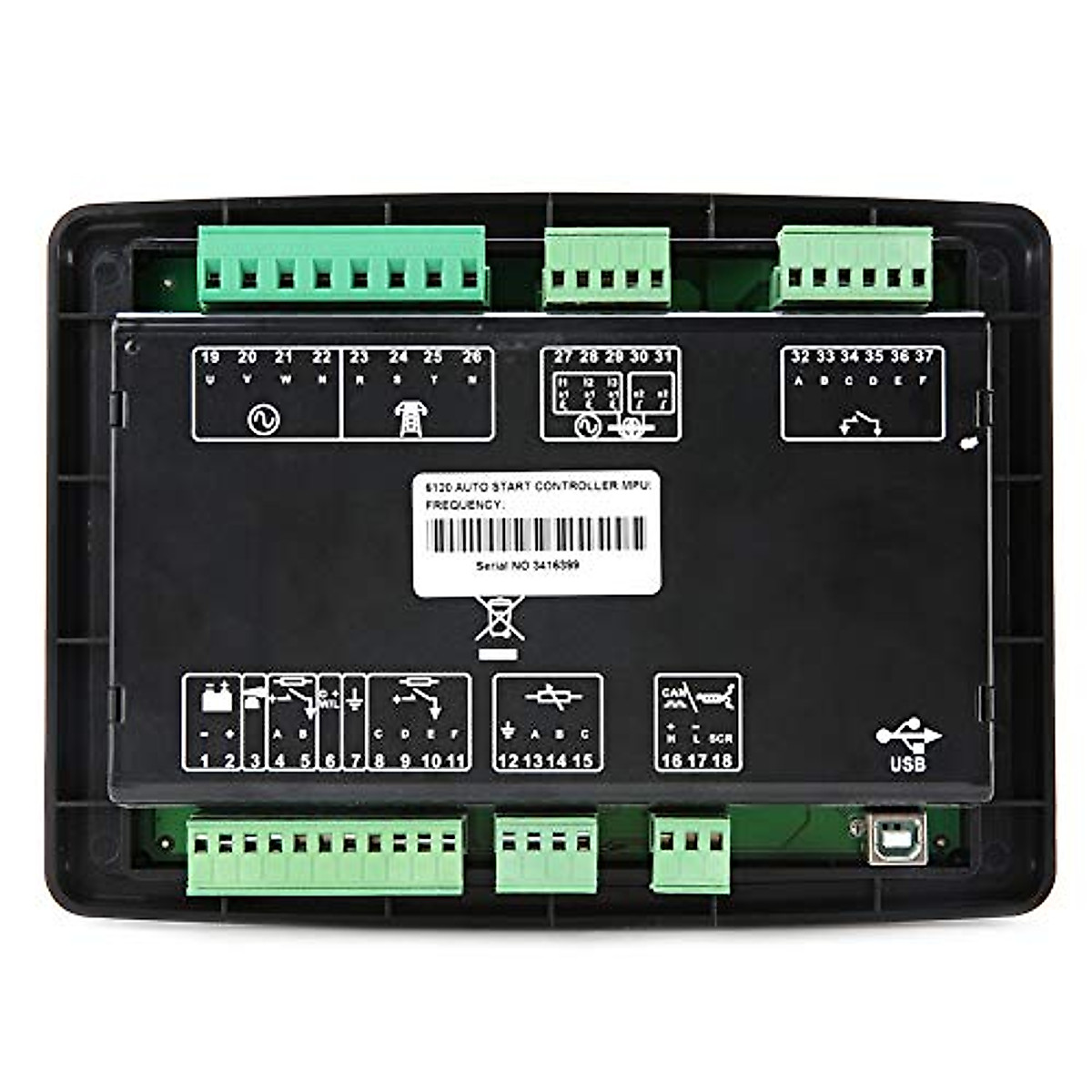 YWBL-WH DSE6120 Deep Sea Electronic Generator Controller Module Control Panel 0-10 V / 4-20mA oil pressure LCD Display, Dynamo
