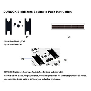 DUROCK Stabilizer V3, Screw in Stabilizers with 2u 6.25u 7u Wires, PCB Mount Keyboard Stabilizers for Mechanical Keyboards (V3 Smokey 80% Kit)