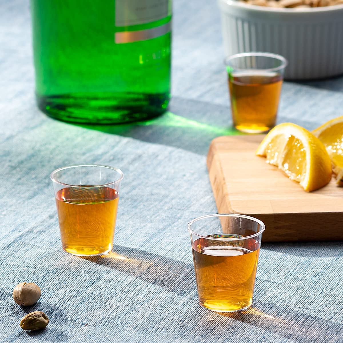 Comfy Package Clear Hard Plastic Shot Glasses [1 oz. - 100 Count] Disposable Shot Cups