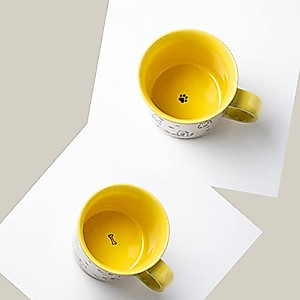 AmorArc 22 OZ Large Ceramic Coffee Mugs Set of 2, Modern Design Oversized Mugs With Big Handle for Men Women Dad Mom, Big Mug With Textured Dogs Cats Patterns for Office & Home -Microwave Safe, 2 Pcs