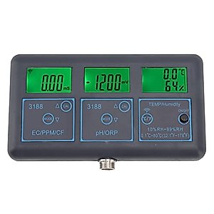 Shanrya Water Quality Tester, WiFi Function 7 in 1 Removable Electrode Real Time Viewing Automatic Calibration ORP Meter for Tuya APP for Aquarium (US Plug 110V)