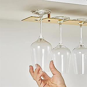 Household Wine Glass Rack, Wine Cabinet Goblet Rack, Wine Glass Rack, Wine Rack Hanging Rack (Color : Rose Gold(7 Cups))