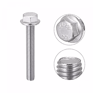 uxcell M8x55mm Hex Serrated Flange Bolts Screws Metric Thread 304 Stainless Steel 5pcs